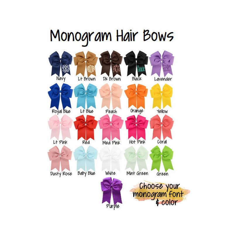 Monogrammed Hair Bow - Etsy