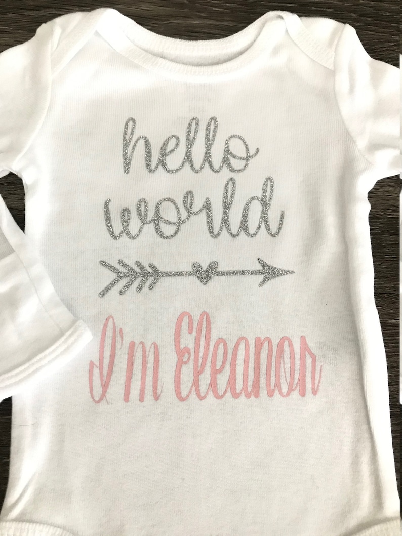 Hello World Newborn Outfit-personalized Newborn Bodysuit-baby ...