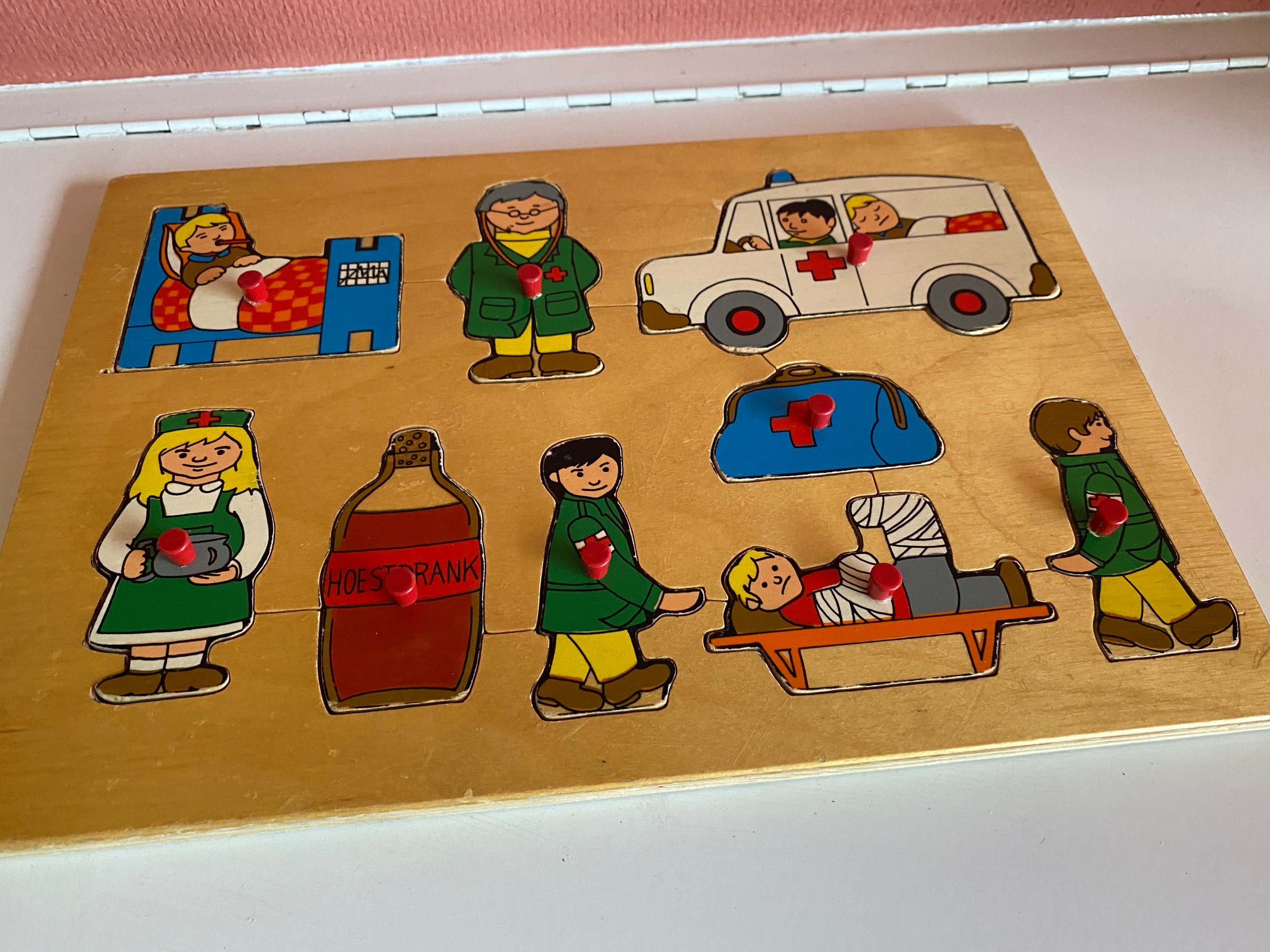 Vintage Wooden Jigsaw Puzzle; Hospital - Etsy
