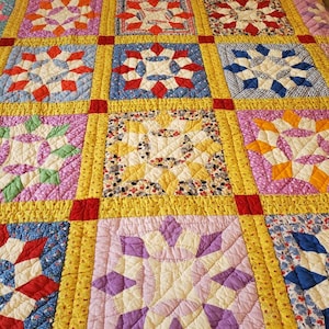 Fabulous Vintage 1930's Feedsack Friendship Ring Quilt - Etsy