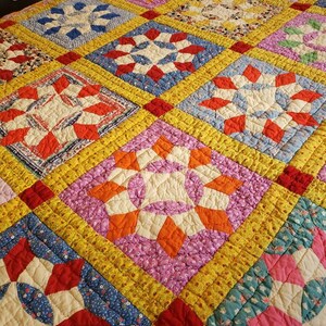 Fabulous Vintage 1930's Feedsack Friendship Ring Quilt - Etsy