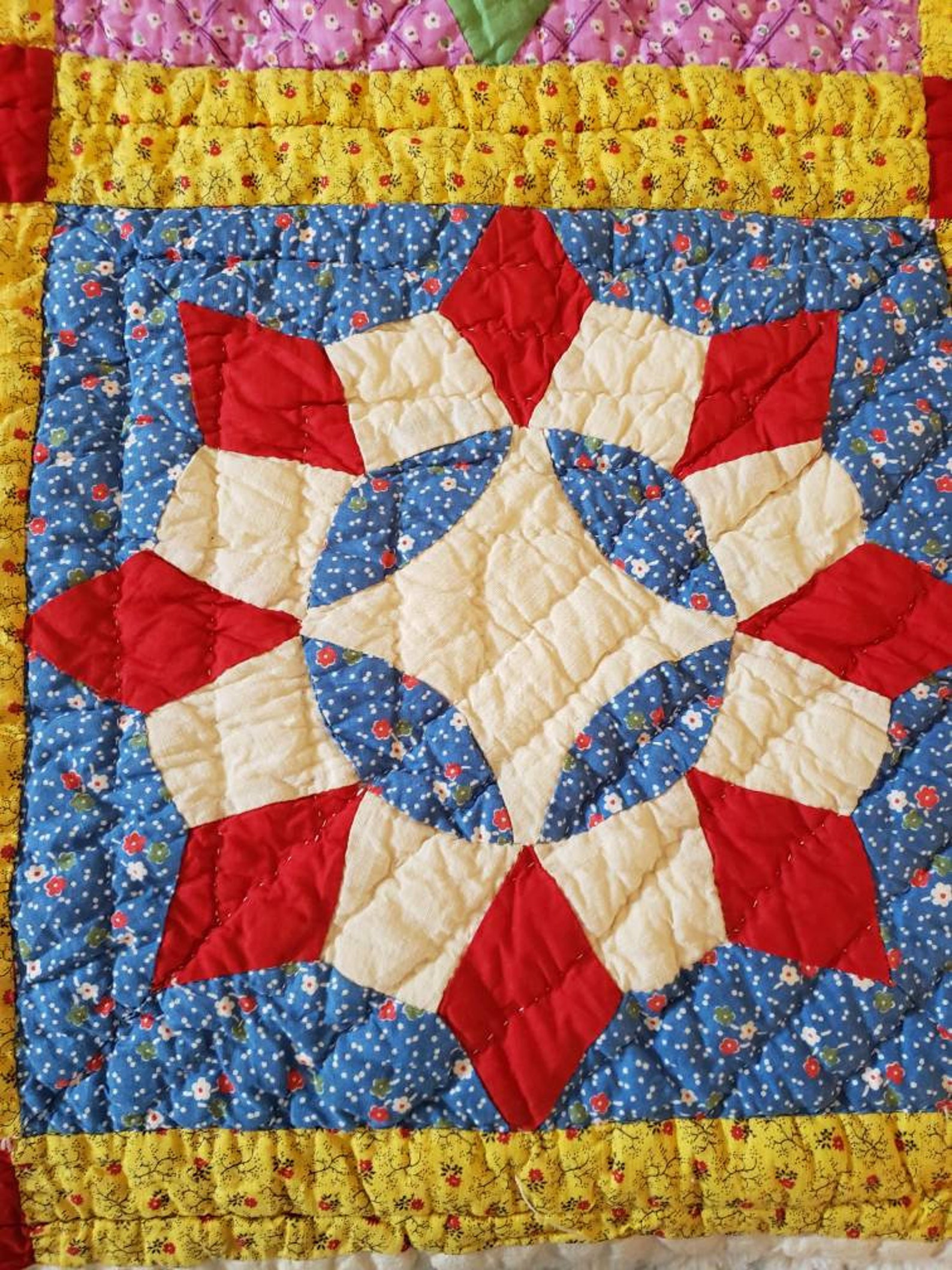 Fabulous Vintage 1930's Feedsack Friendship Ring Quilt - Etsy