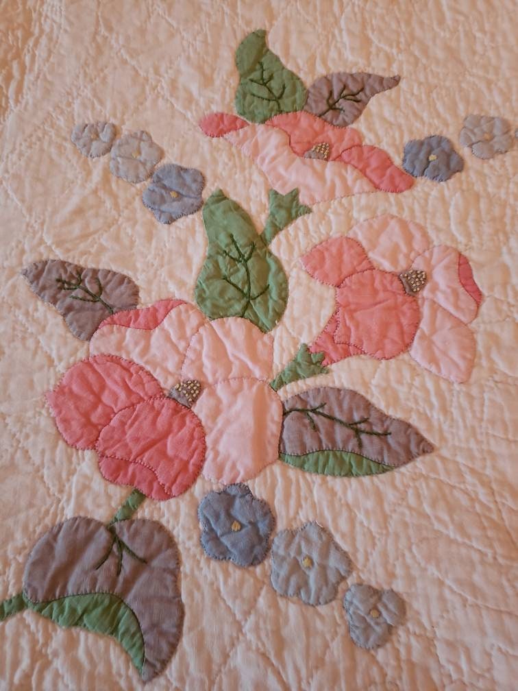 Gorgeous Vintage Applique Quilt | Etsy