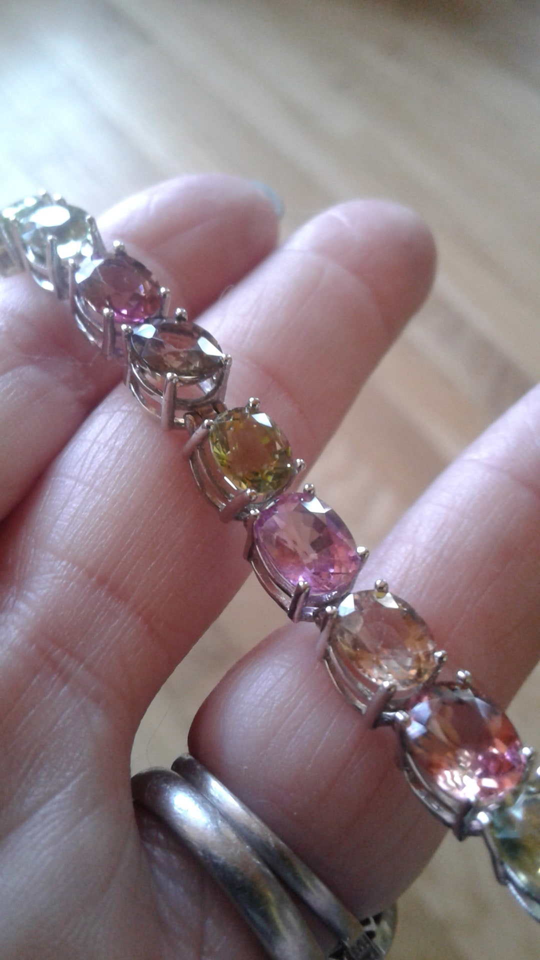14kt Tourmaline Line Bracelet - Etsy