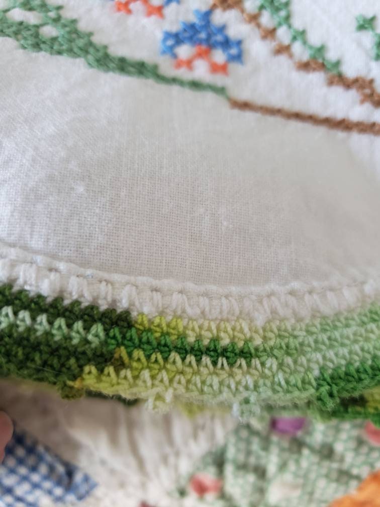 Beautiful pair of vintage cross stitched butterfly pillowcases | Etsy