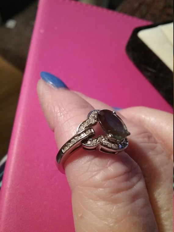 Gorgeous Tibetan Blue Andesine and Diamond Ring - Gem