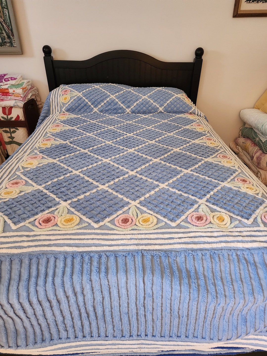 Vintage 1950's Chenille Bedspread - Etsy