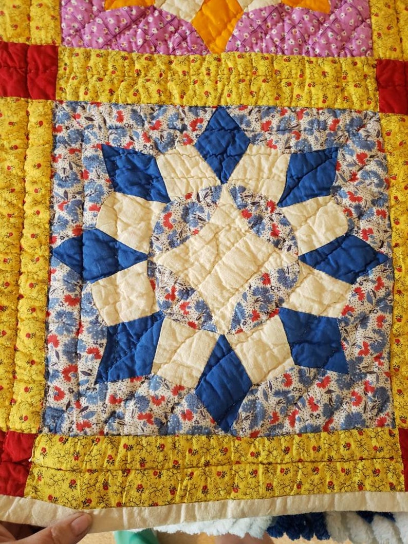 Fabulous Vintage 1930's Feedsack Friendship Ring Quilt - Etsy
