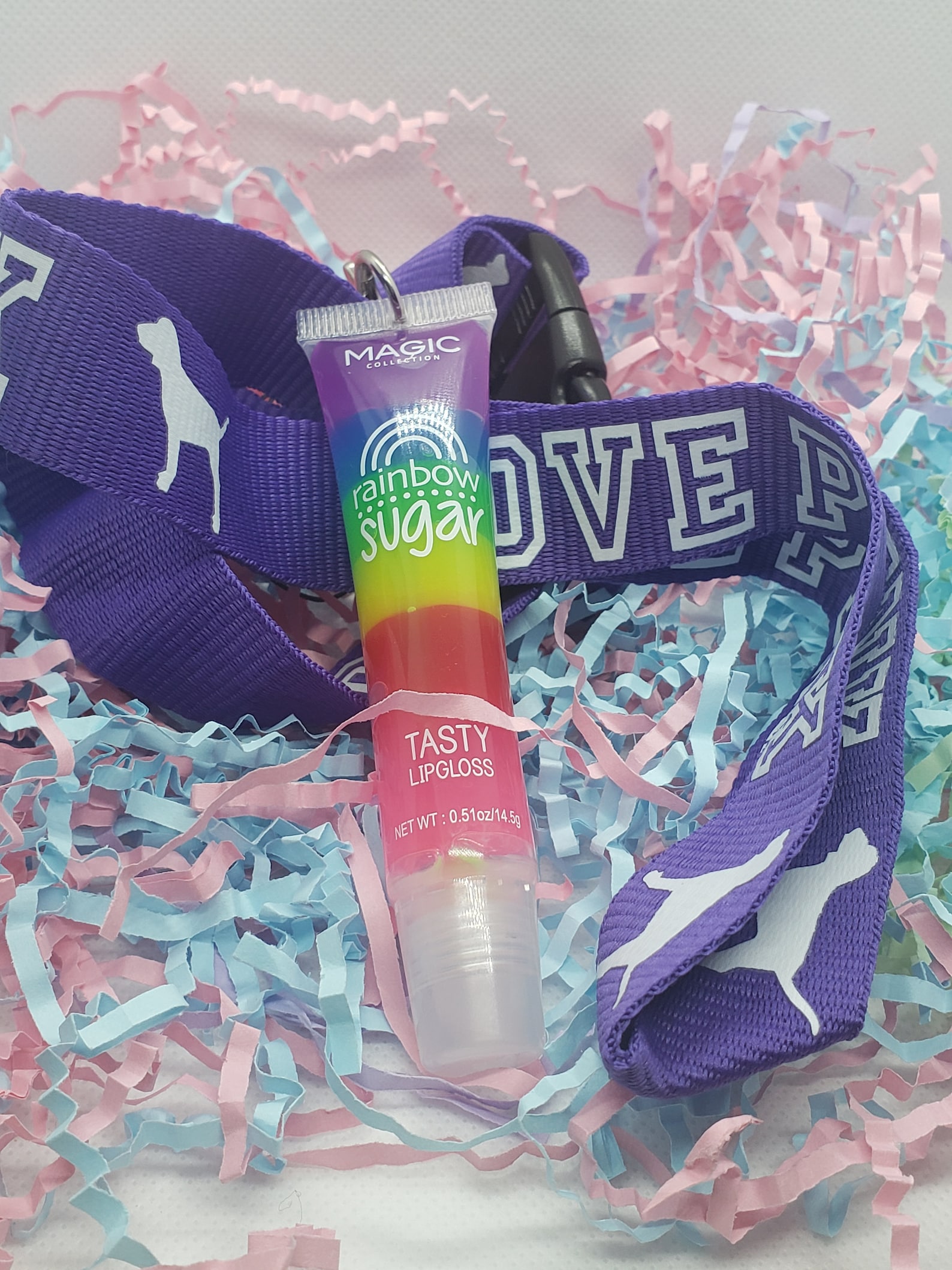 Lip Gloss With Keychain Magic Collection Rainbow Sugar | Etsy