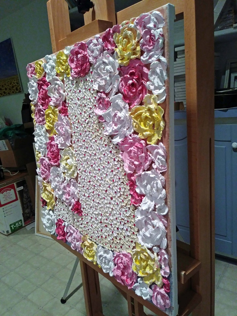 Cat Silhouette and Roses Painting Shabby Chic Picture - Etsy