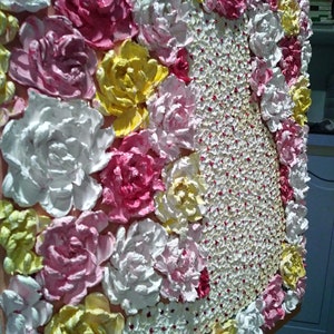 Cat Silhouette and Roses Painting, Shabby Chic Picture, Original Oil ...