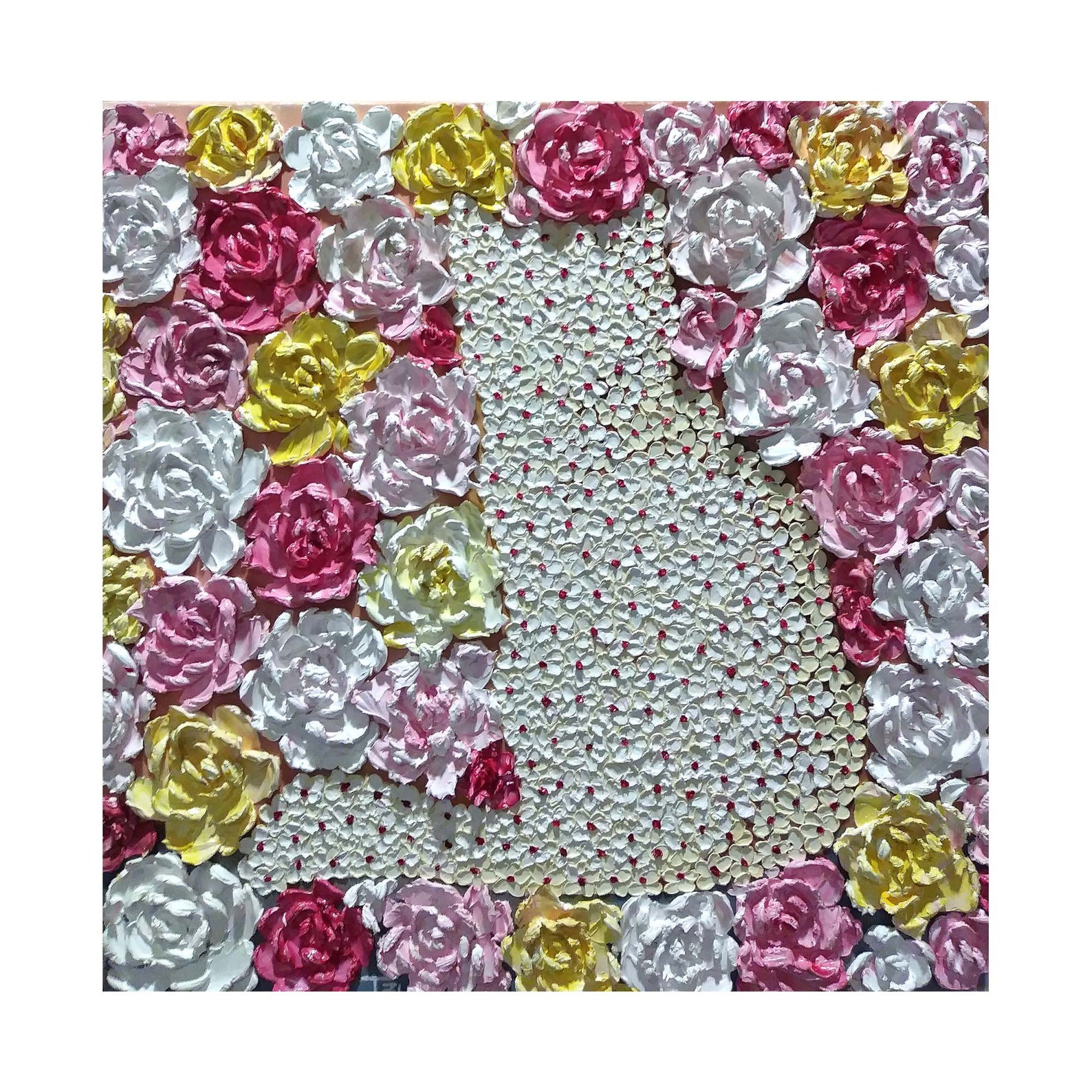 Cat Silhouette and Roses Painting Shabby Chic Picture - Etsy