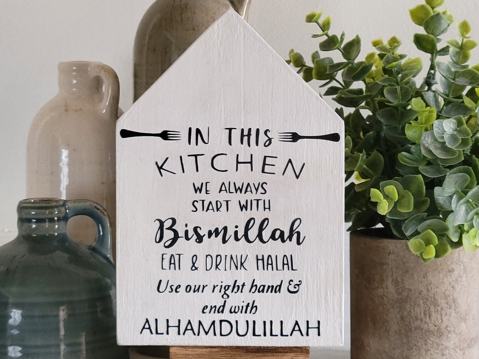 In This Kitchen House Shaped Wooden Kitchen Sign Countertop - Etsy