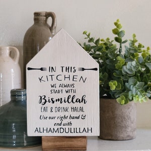 In This Kitchen House Shaped Wooden Kitchen Sign, Countertop Sign ...