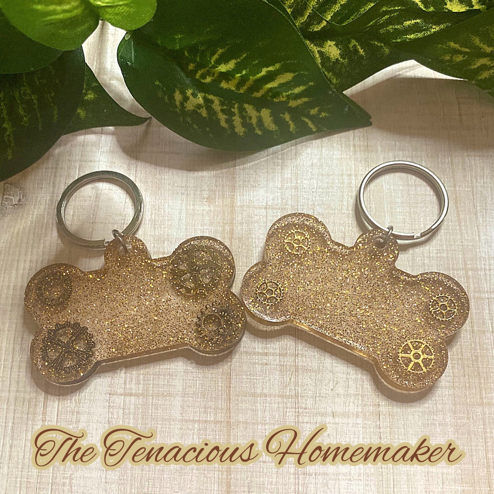 Gold Resin Gears Dog Tags | Etsy