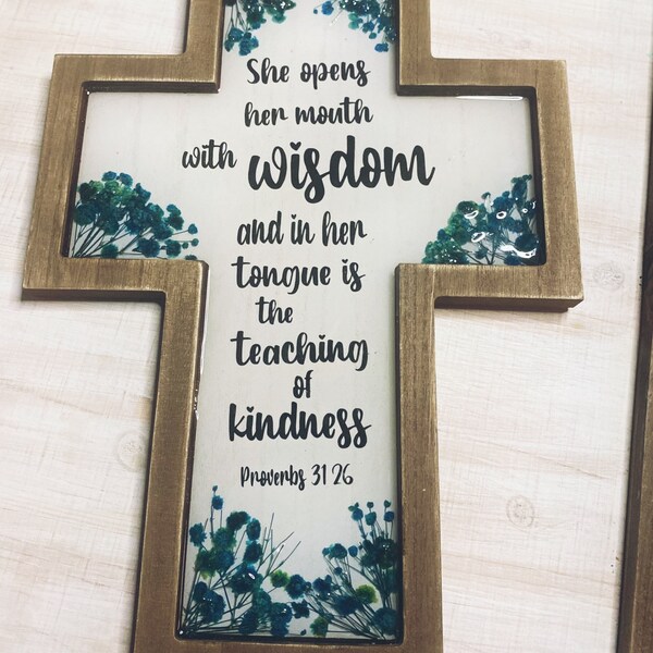 Resin Cross Filled With Flowers - Etsy