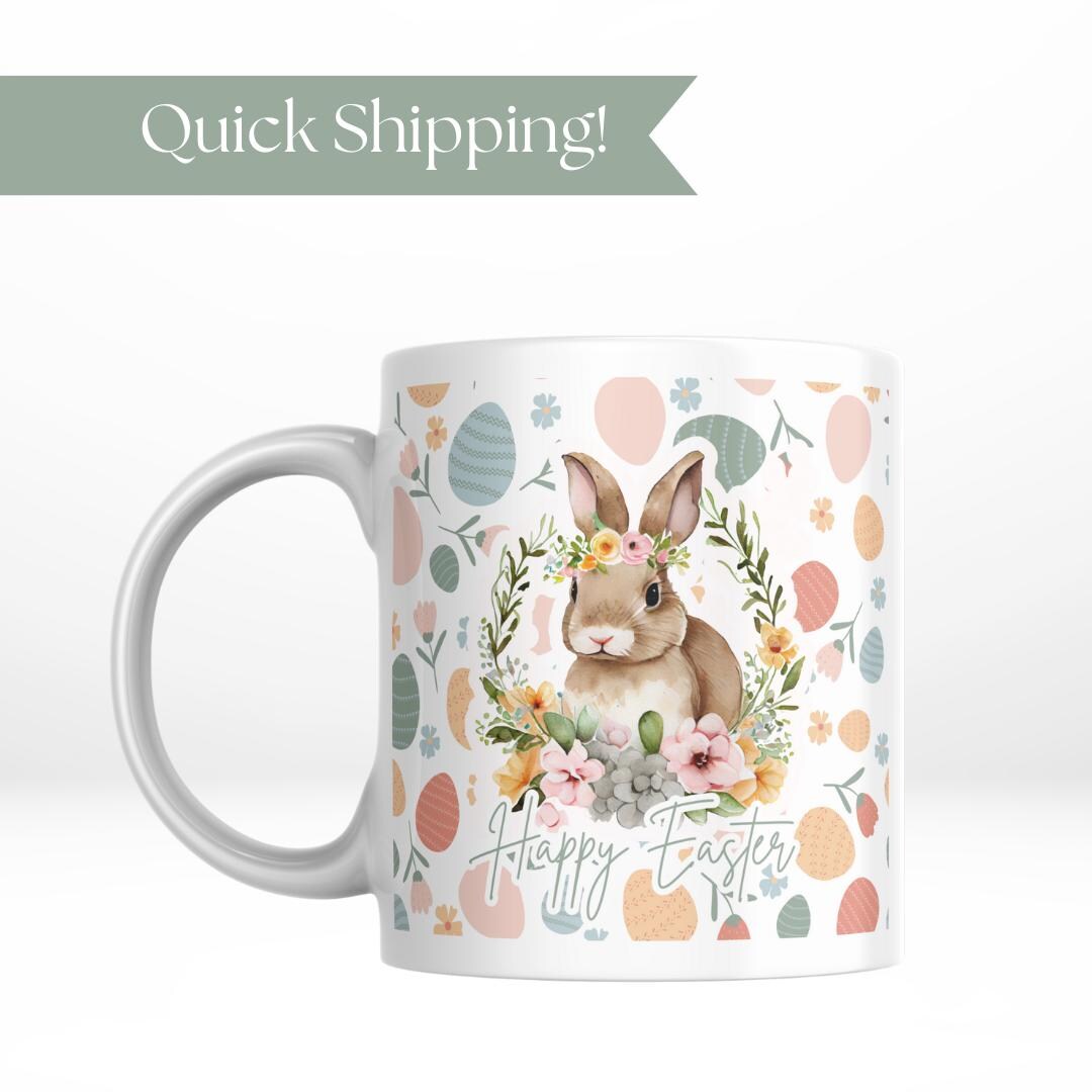Happy Easter Coffee Mug Spring Coffee Mug Easter Bunny Coffee Mug ...