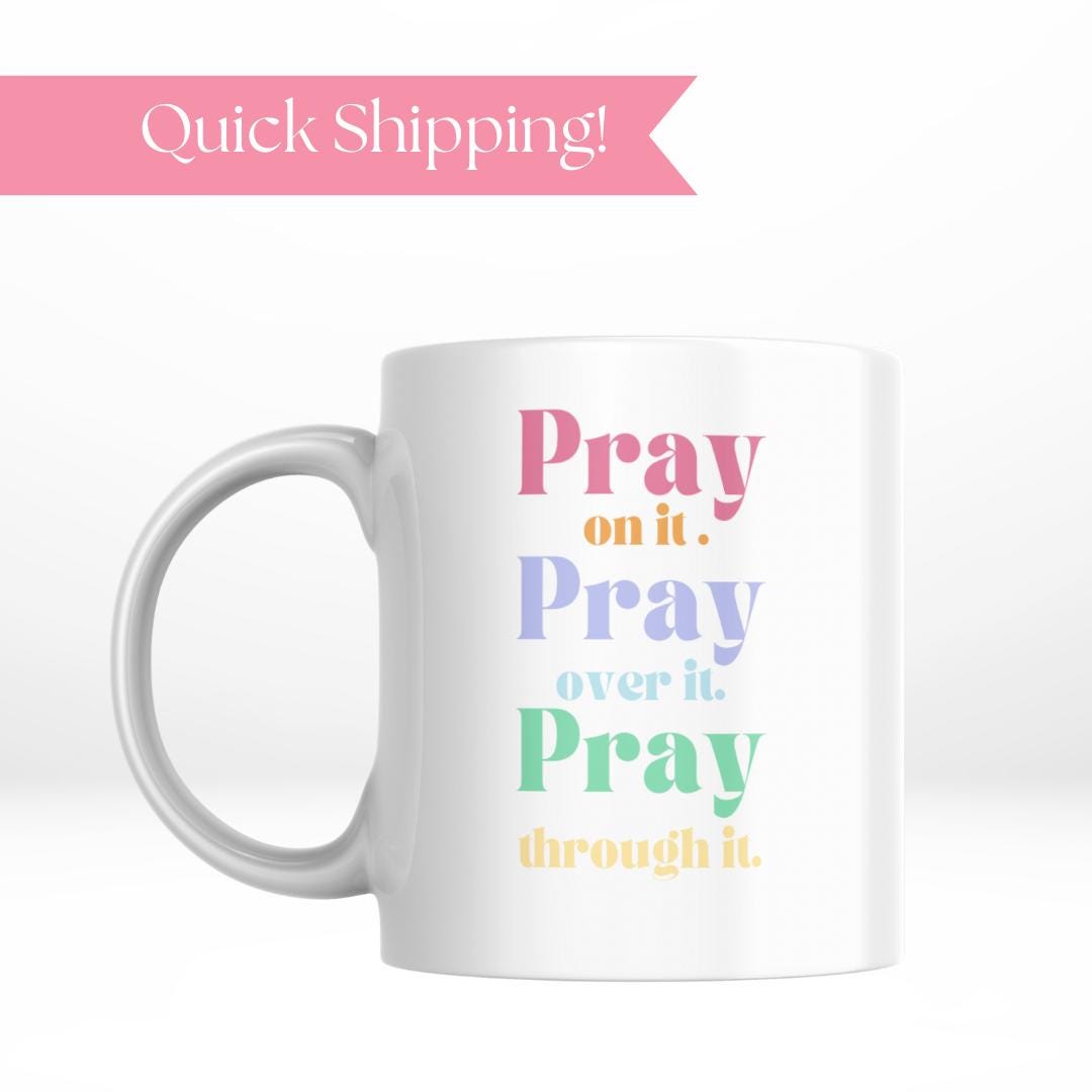 Pray Coffee Mug Inspirational Coffee Mug Vintage Inspired Teacup ...