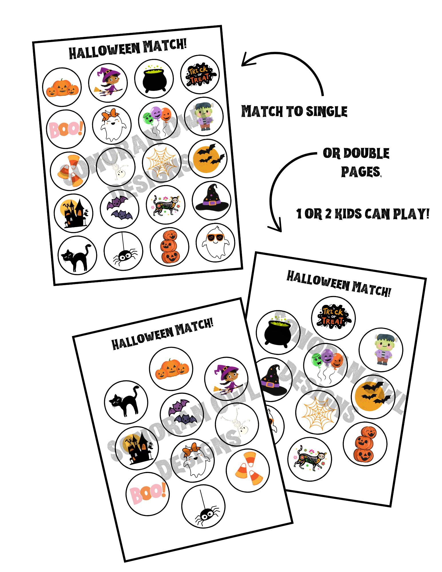 Halloween Match Game - DIGITAL FILE - Etsy
