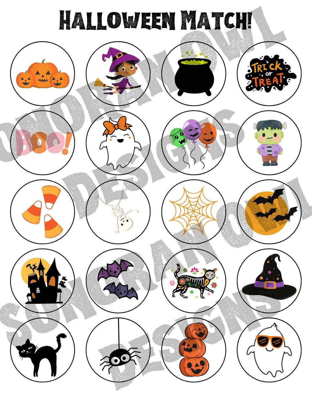 Halloween Match Game - DIGITAL FILE - Etsy