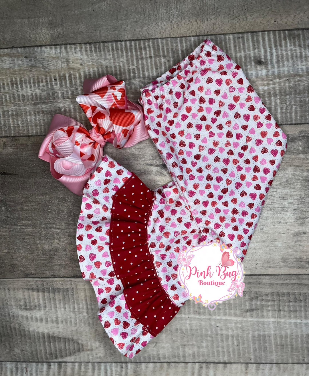 Valentine Double Ruffle Pants Baby Ruffle Pants, Girls Ruffle Pants ...