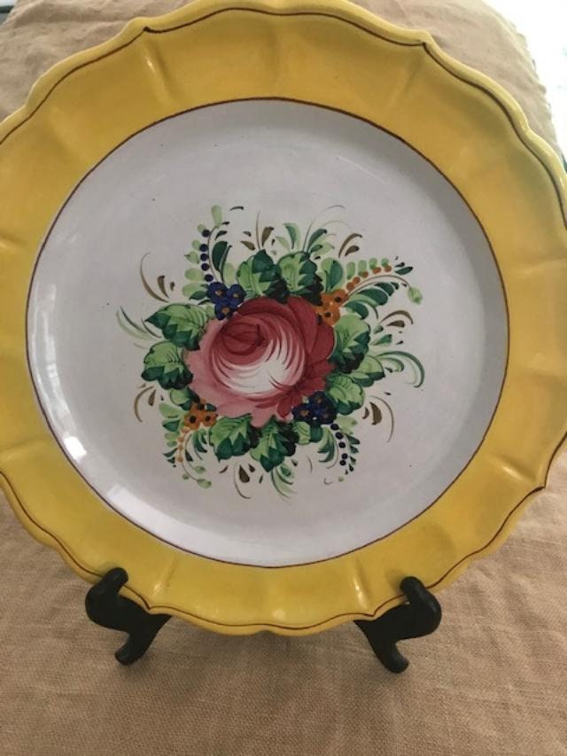 Large Vintage Hand Painted Serving Platter - Etsy