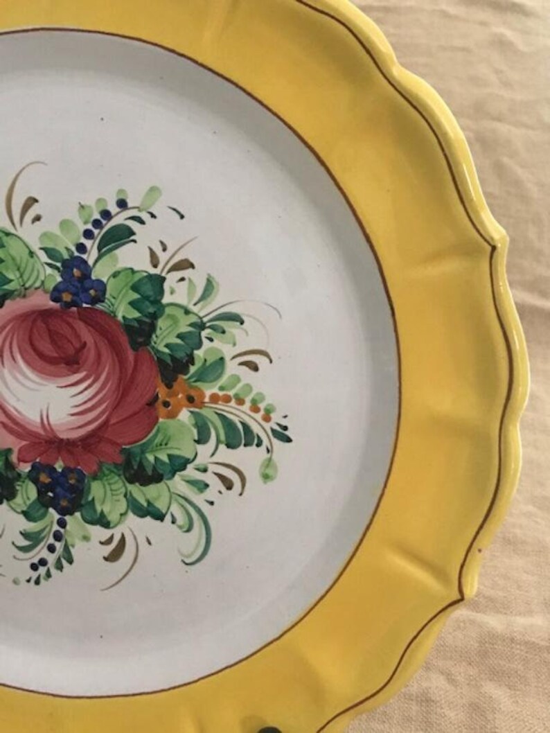 Large Vintage Hand Painted Serving Platter - Etsy