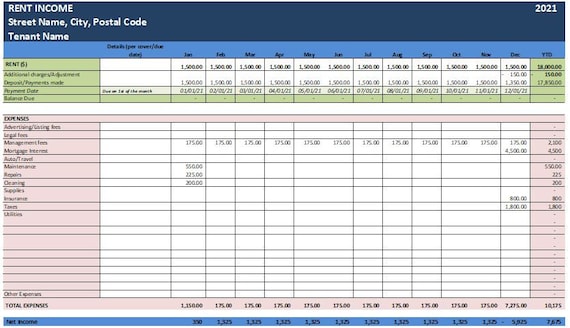Tax Return Excel Template