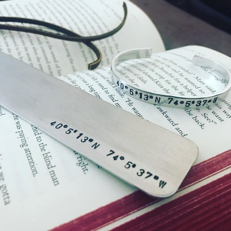 Hand-Stamped Aluminum Bookmark personalized bookmark | Etsy