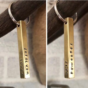 Bar Key Chain / Personalized Keychain / Brass Copper Aluminum - Etsy