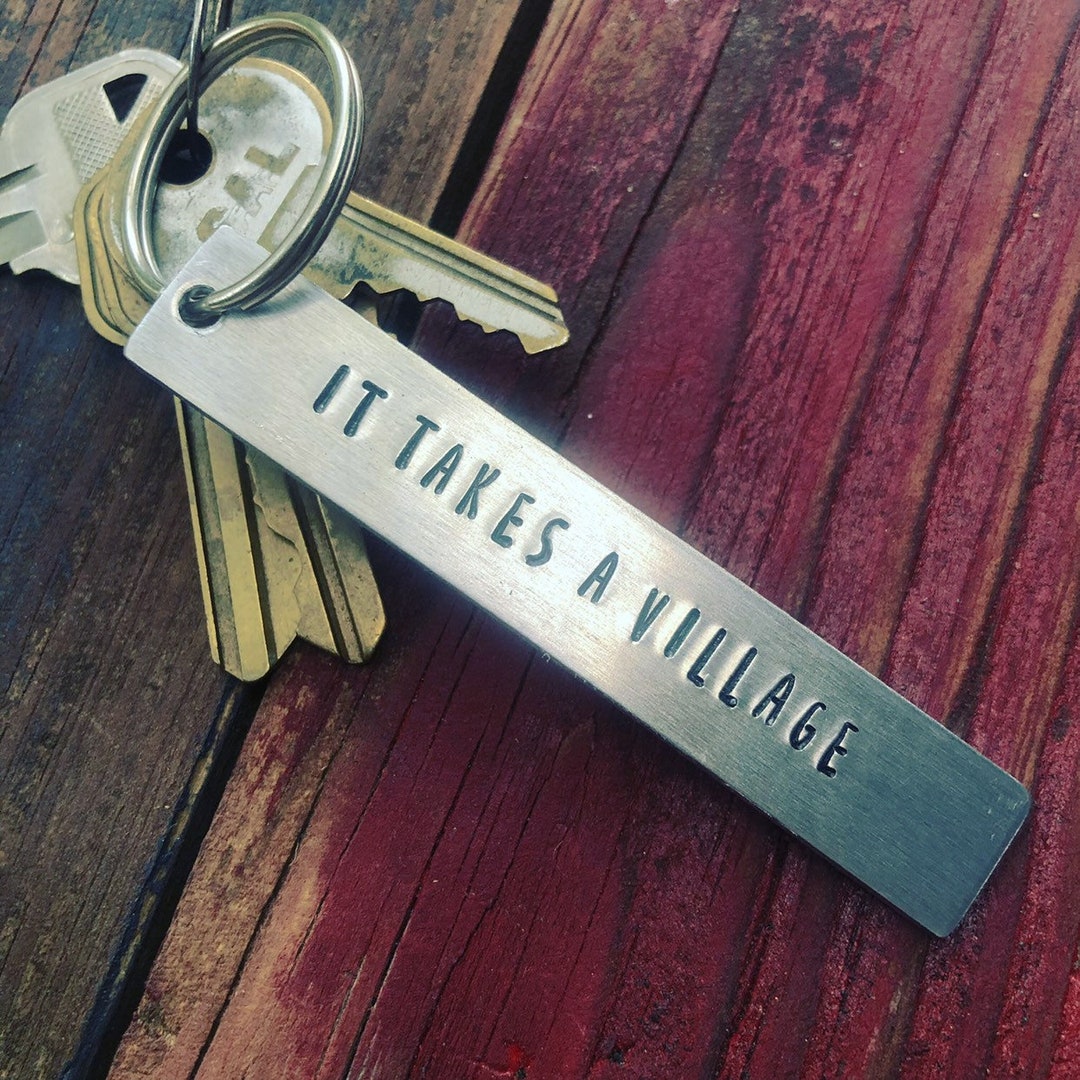 It Takes a Village Keychain, Personalized Keychain, Zipper Pull - Etsy