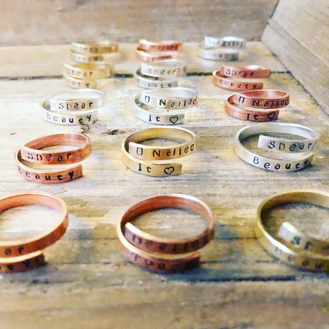 Hand Stamped Wrap Rings / Word Ring / Brass • Copper • Aluminum ...