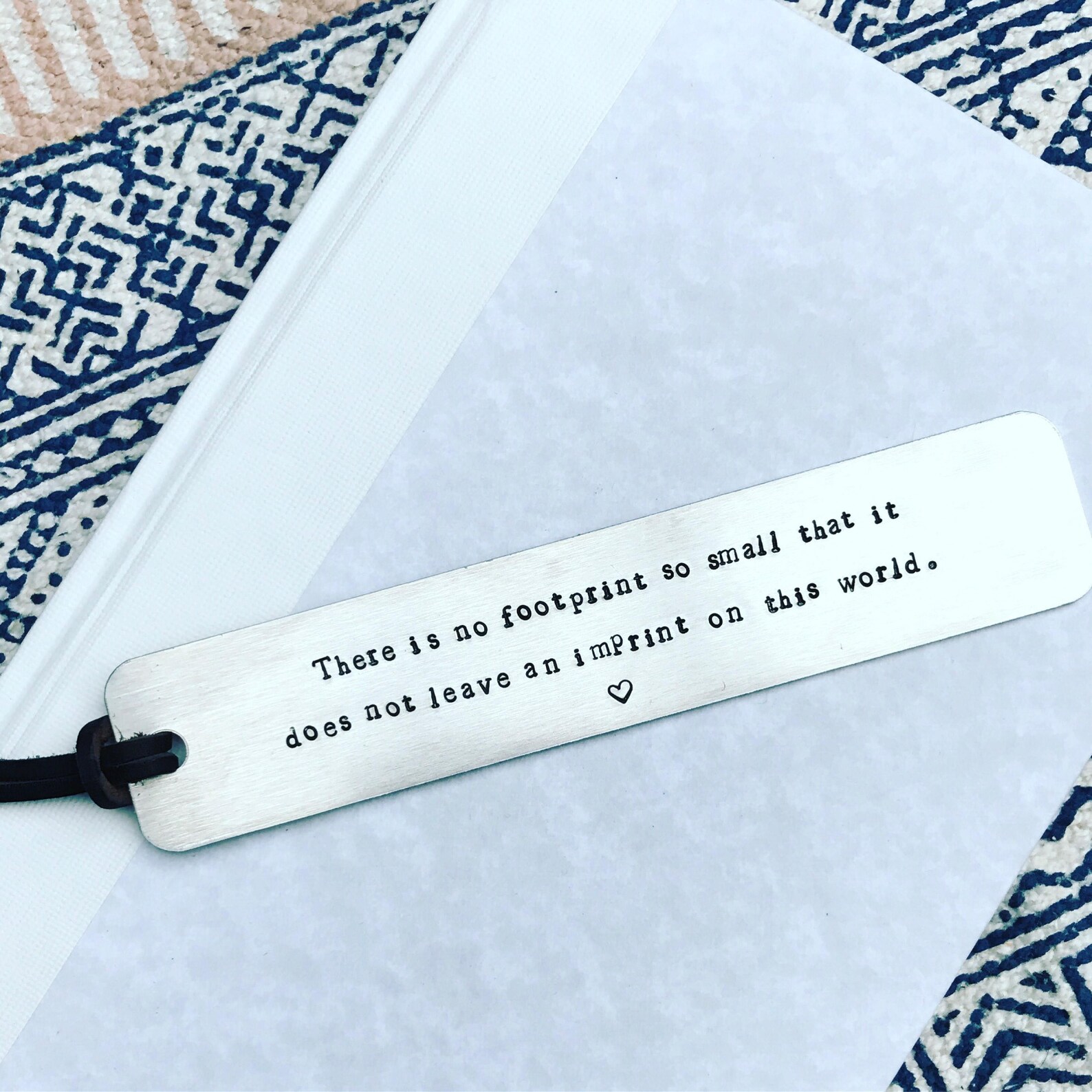 Hand-stamped Aluminum Bookmark Personalized Bookmark - Etsy