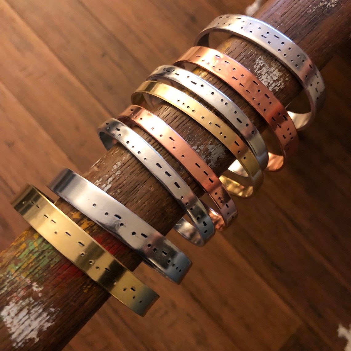 Morse Code Cuff / Mantra Cuff - Etsy