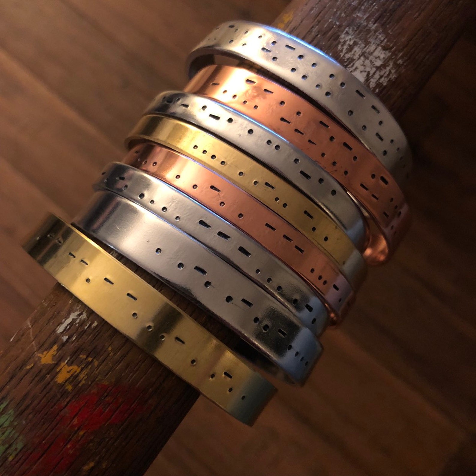 Morse Code Cuff / Mantra Cuff - Etsy