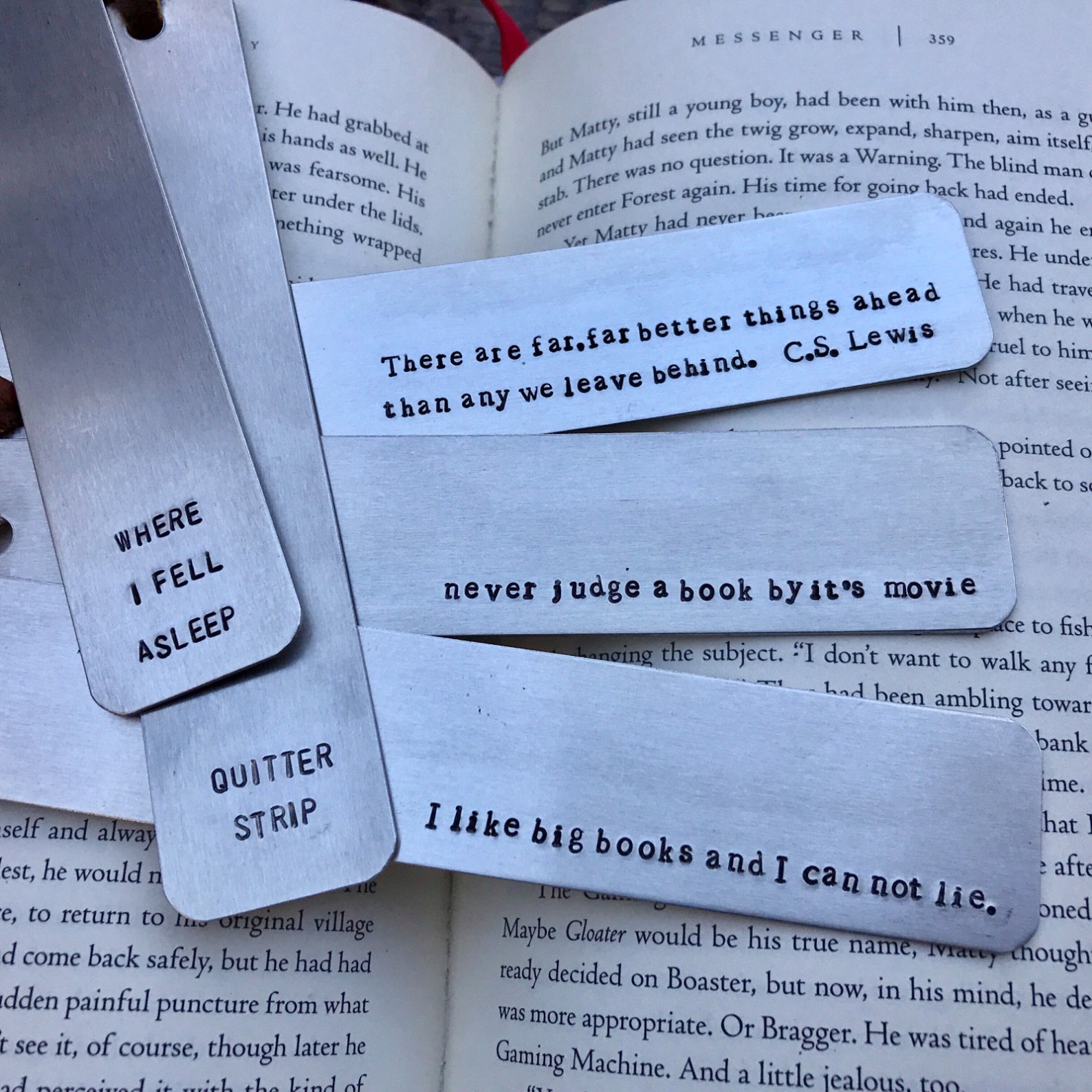 Hand-stamped Aluminum Bookmark Personalized Bookmark - Etsy