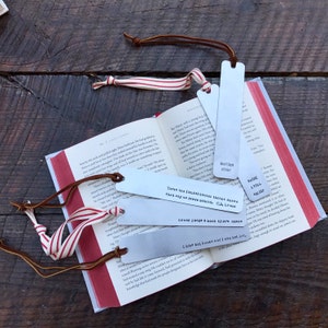 Hand-stamped Aluminum Bookmark, Personalized Bookmark, Customized ...