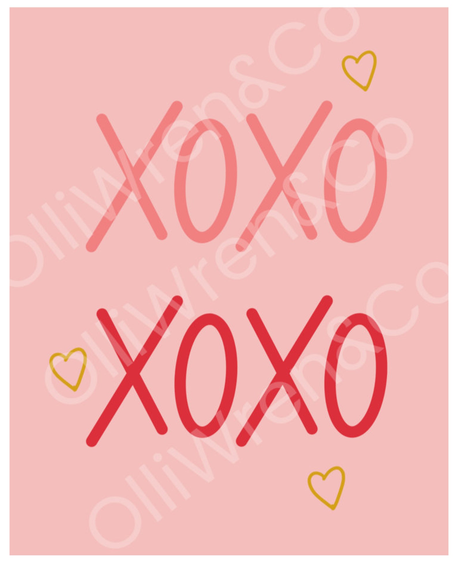XOXO Valentine Printable Hugs and Kisses Digital Download - Etsy