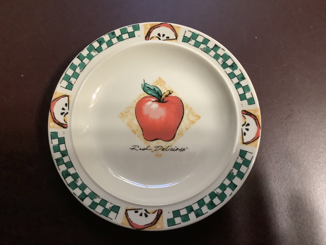 Gibson Housewares Red Delicious Bread, Dessert Plate, 6 1/2 Inch - Etsy