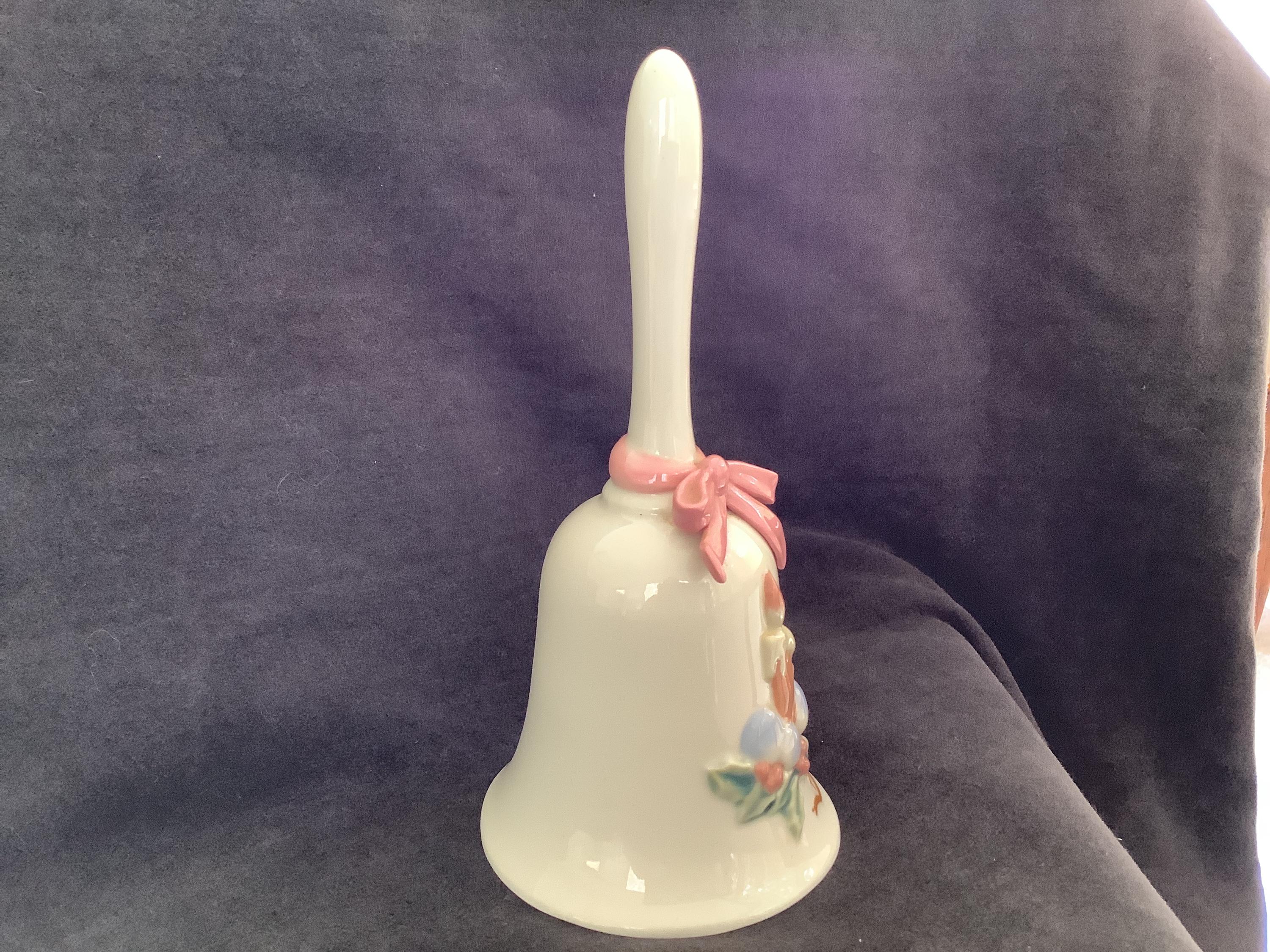 Porcelain Bell Made in Spain, Christmas Design, Signed Zaphir, 7 Inch ...