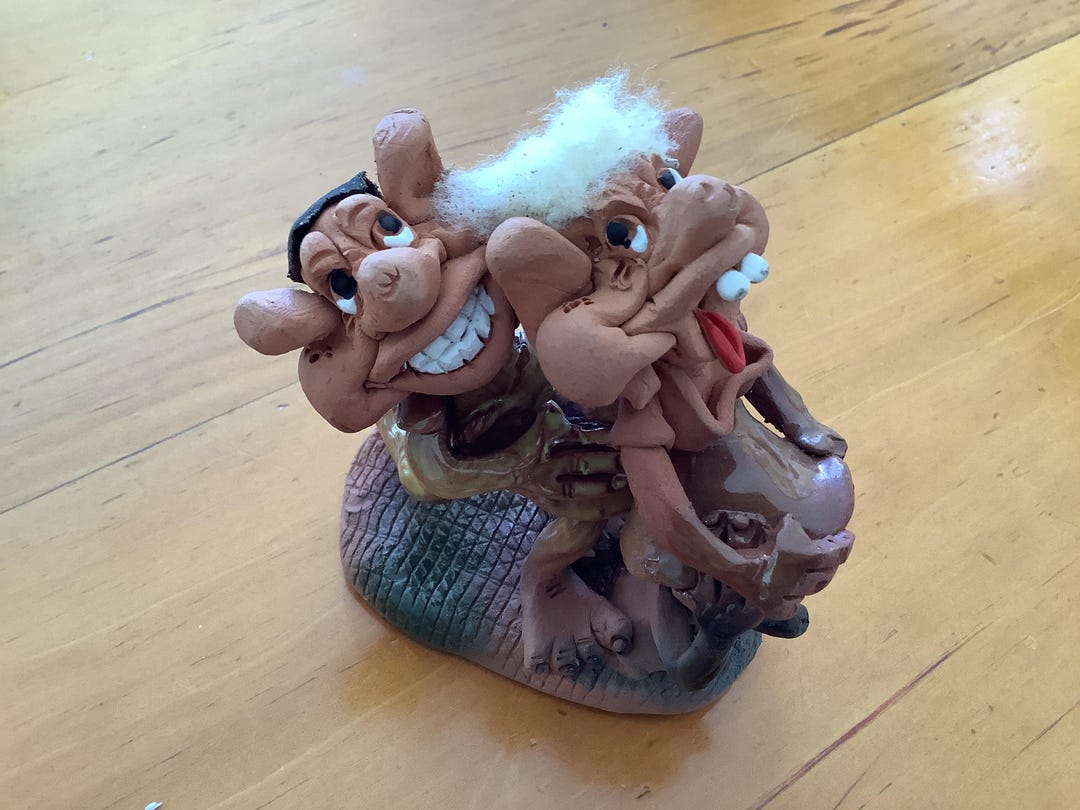 Clay Troll Art, Funny and Risqué, Goofy Couple, Fun Clay Art - Etsy