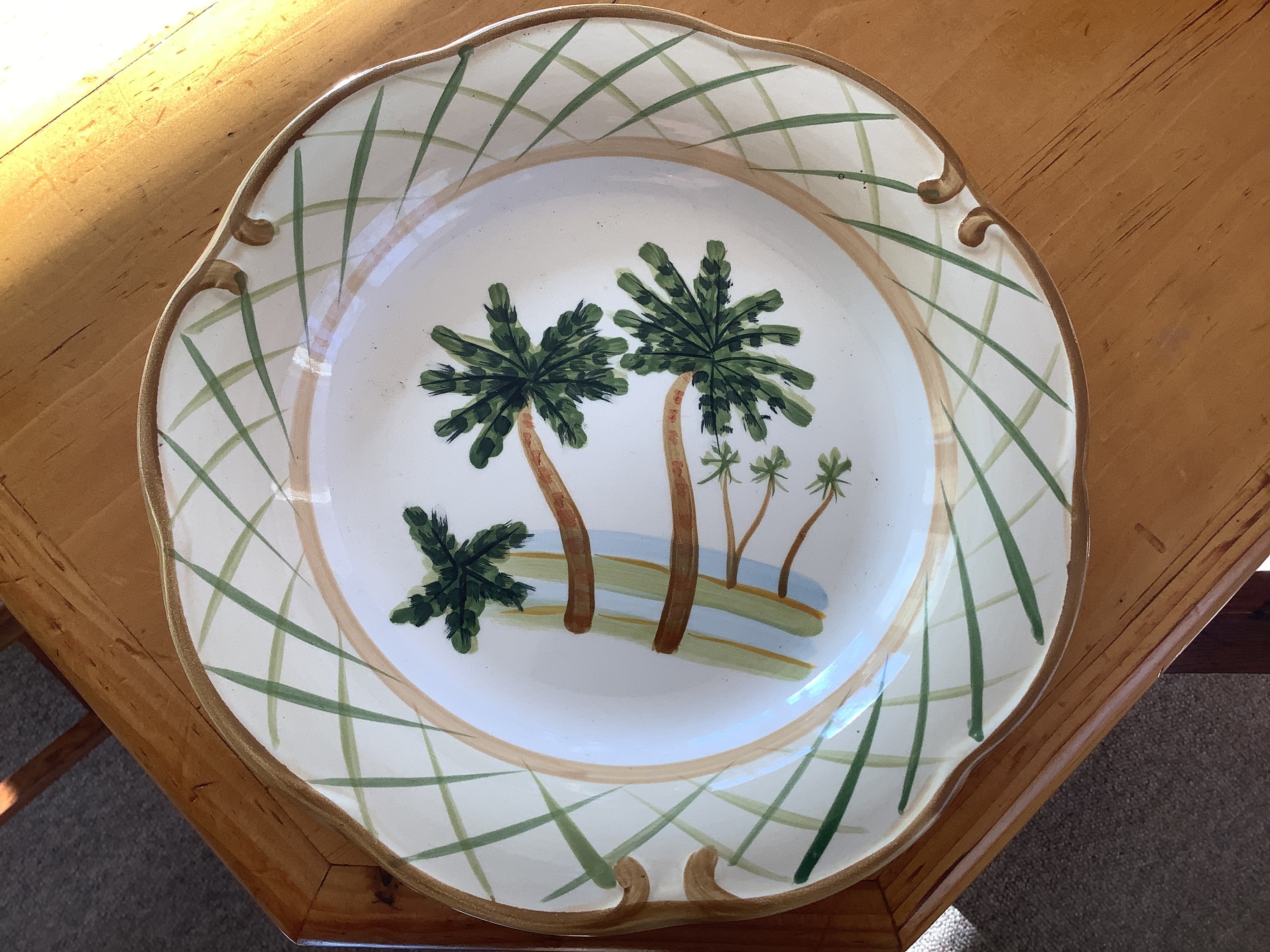 Gibson Everyday Palm Tree Design Plate, 8 1/4 Inch Salad, Tropical ...
