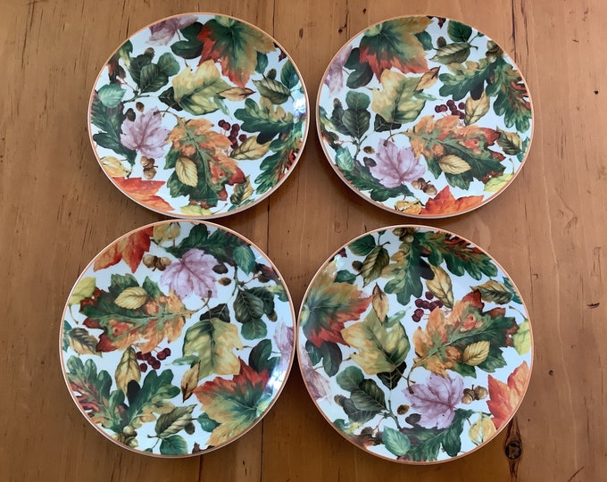 Pamela Gladding, Santa Barbara Bread Plates, 6 Inch, Leaves Colorful ...