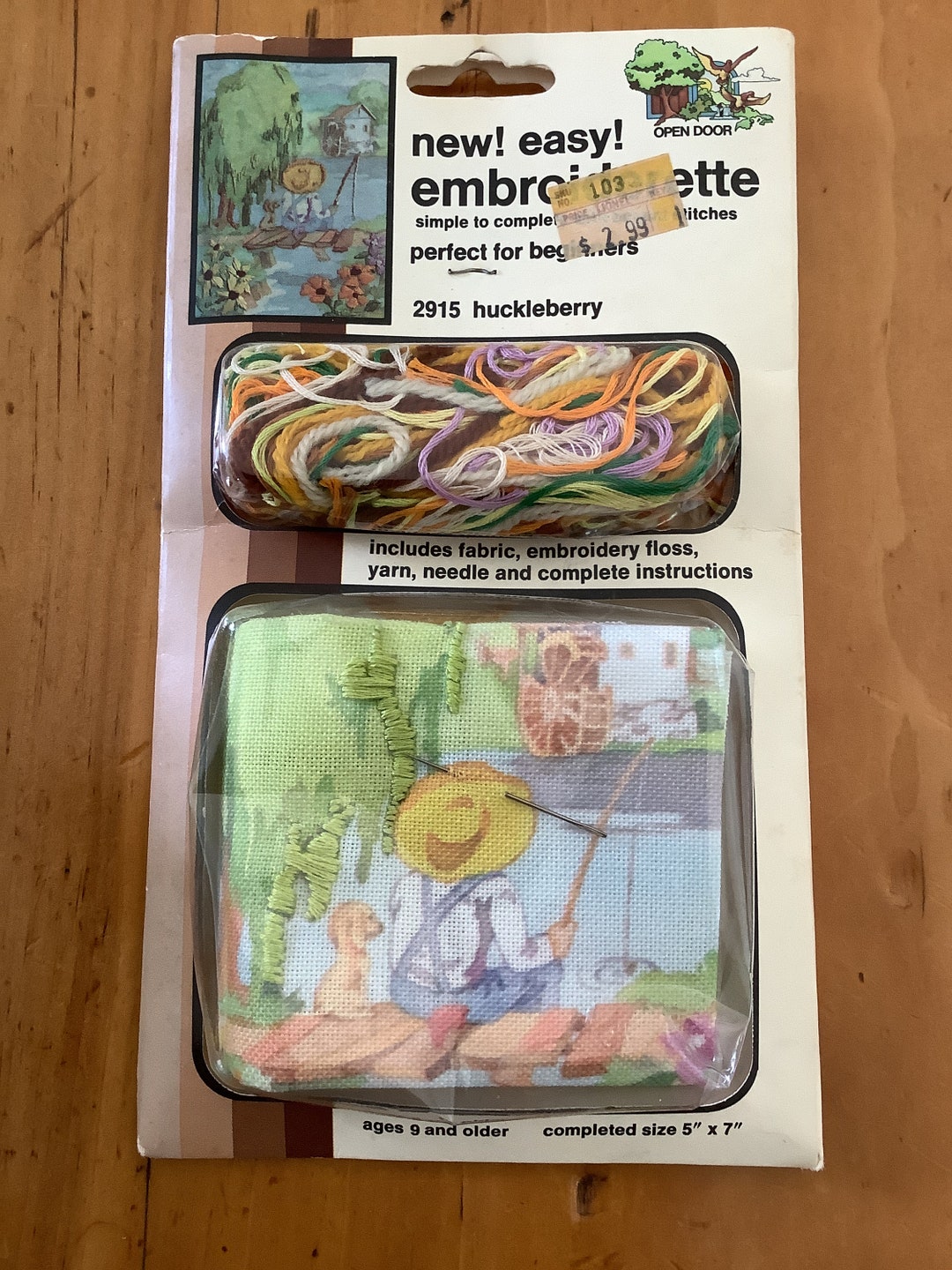 Vintage Embroiderette Embroidery Kit: Huckleberry and Dog (5x7 Inch) - Etsy