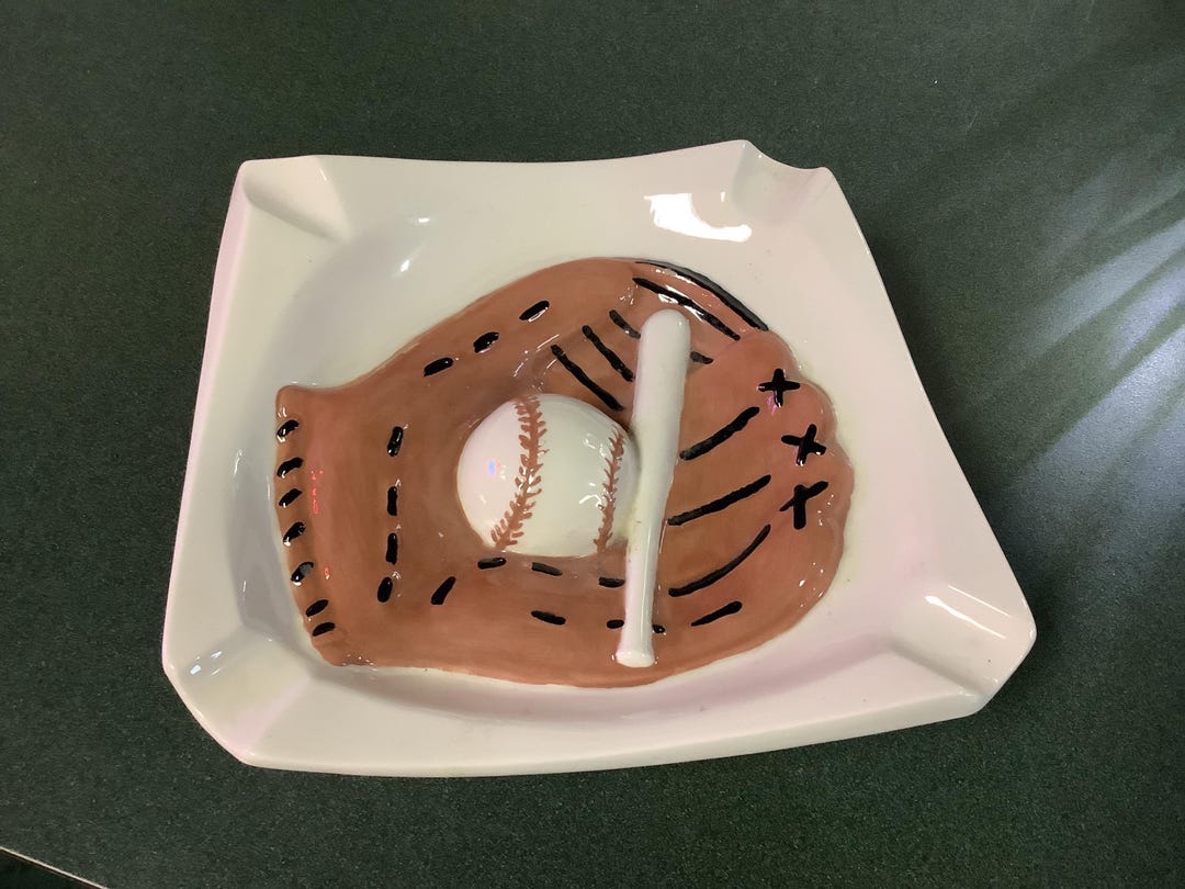 Ceramic Baseball Glove Ashtray: Sports Memorabilia, 8.5" Square - Etsy