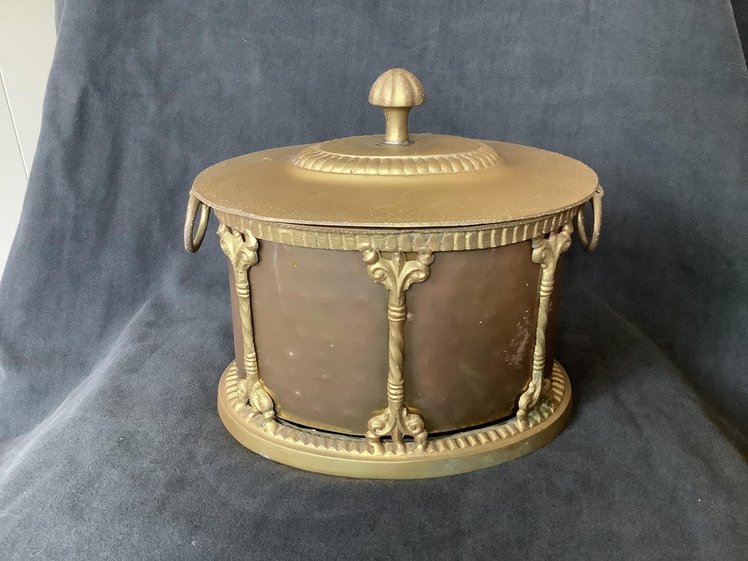Brass Tea Biscuit Container, 5 X 7 Inches, Removable Insert, Unpolished ...