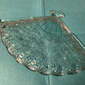 Fenton Daisy and Button Fan Shaped Plate, Tray, Trinket Dish Cut Glass ...