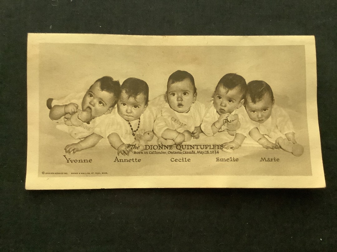 Dionne Quintuplets Vintage Advertising Card - 1934 Illinois Bell - Etsy