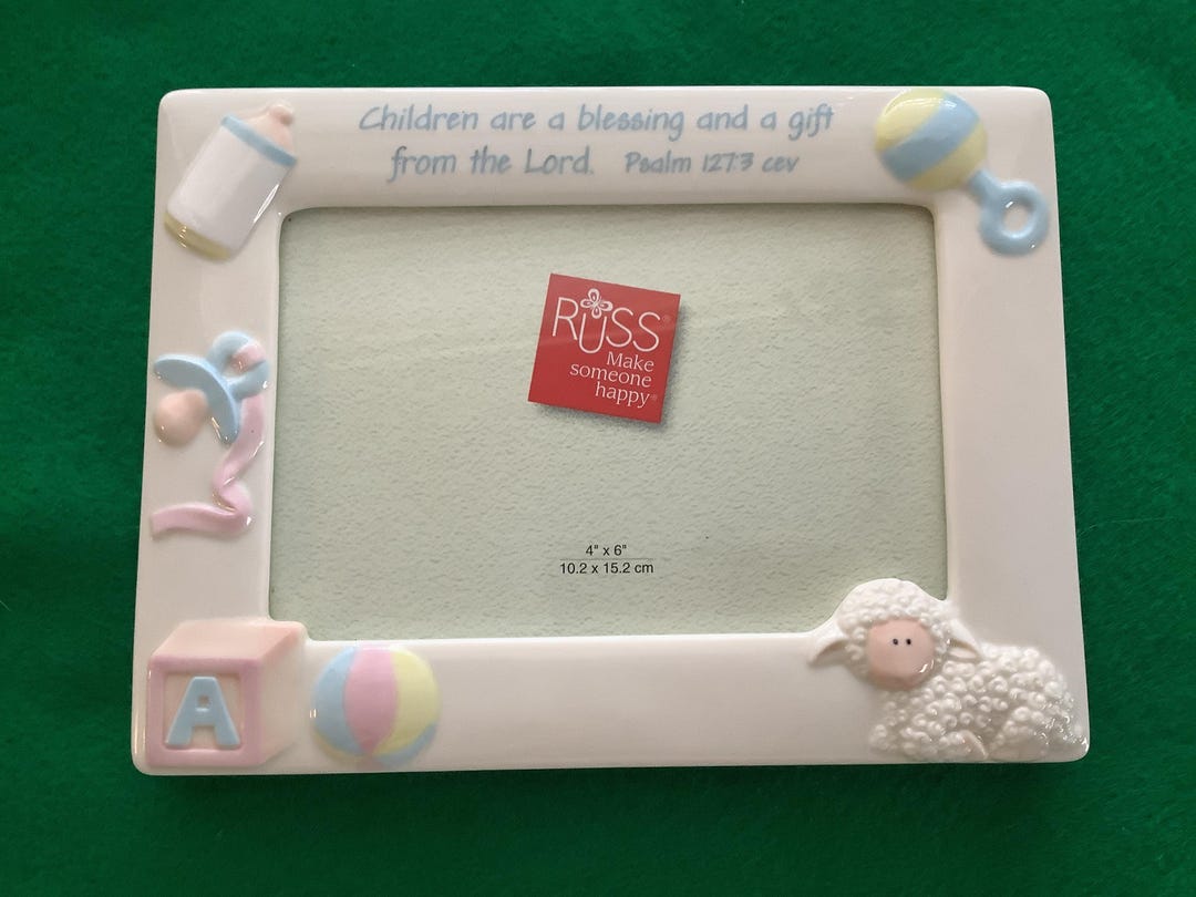 Photo Frame New Baby, Bible Verse, Russ Picture Frame, Ceramic, Baby ...