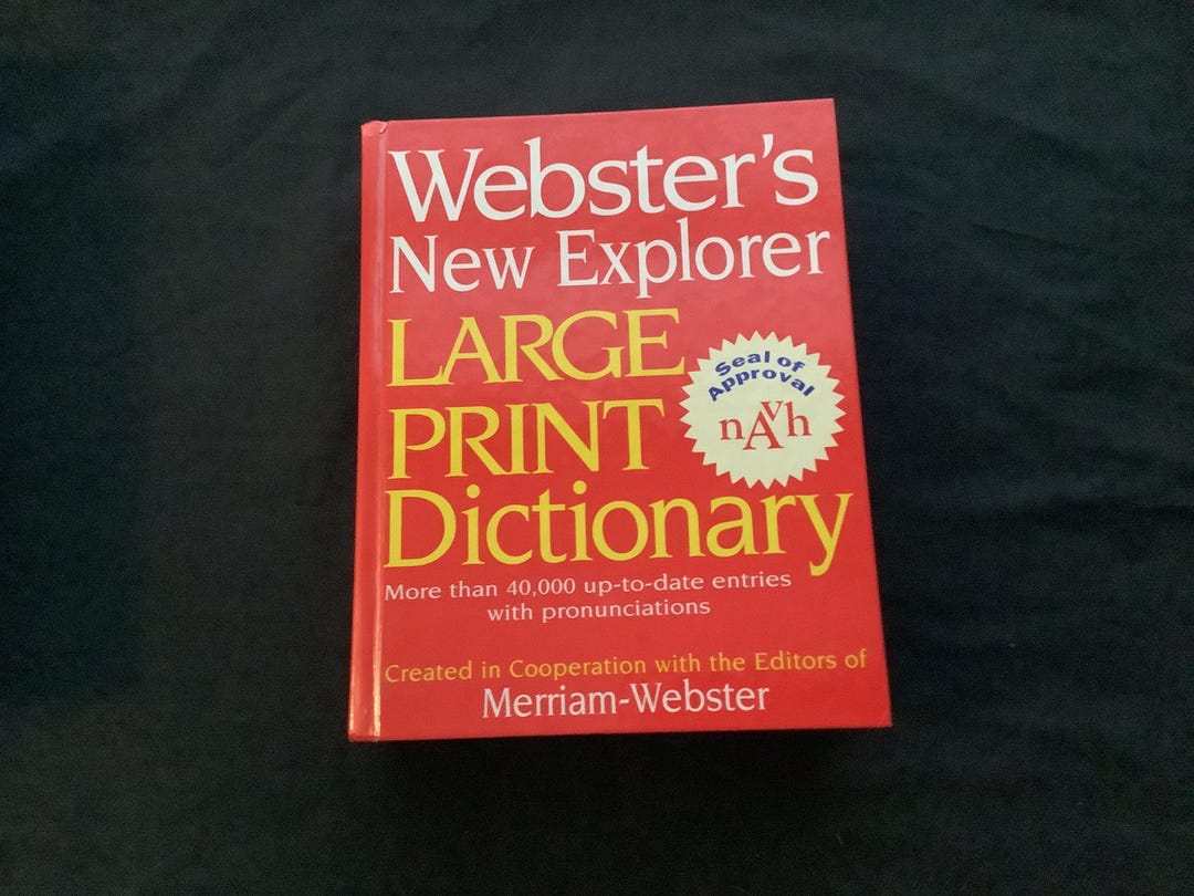 Websters Large Print New Explorer Large Print Dictionary, Hardcover - Etsy